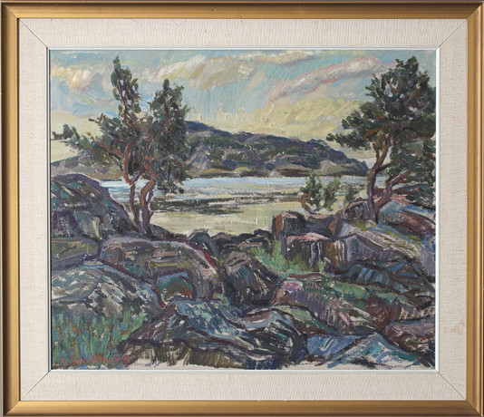 RUNE LUNDMARK. Skärgård, olja på duk, signerad. Konst - Måleri - Auctionet