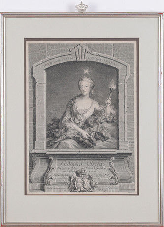 COPPER STICK, portrait Ludovica Ulrica, Unknown artist, 18th century ...
