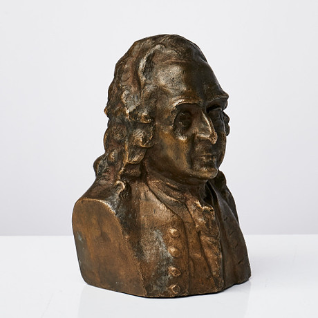 PORTRÄTTBYST, brons, föreställande Carl von Linné, 1900-talet. Konst ...