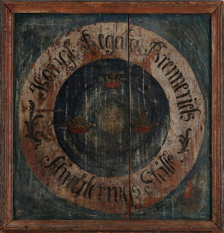 SIGN, wooden, 17th/19th century, for serving spirits, "Kungliga regala ...