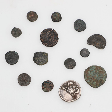 COINS, 14 pcs. Ancient, including from the Roman Empire. Coins, Medals ...