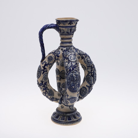 AN UNUSUAL 19TH CENTURY GERMAN WESTERWALD STONEWARE JUG. Ceramics ...