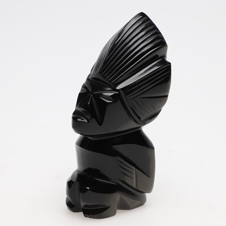 SCULPTURE, cut gold obsidian, Aztec figure, 20th century. Art ...