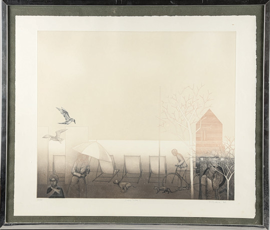 MARTIN WARE (FÖDD 1946). "Sea Side 2", färgetsning. Konst - Grafik ...