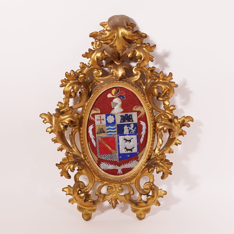 FLORENTINE CORNUCOPIA WITH POLYCHROME HERALDIC SHIELD. Art - Sculptures ...