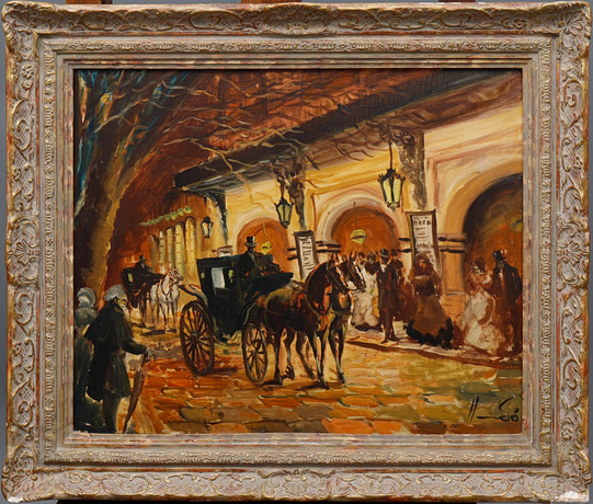 FRANCISCO LLAURADÓ RODÓN. Leaving the Lyceum. Art - Paintings - Auctionet