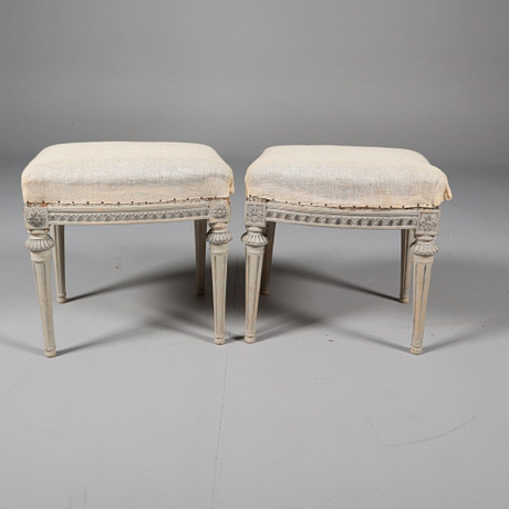 STOOLS, Gustavian, signed, IHS (Johan Hammarström master in Stockholm ...