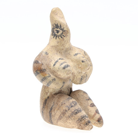 AN ANCIENT NEAR EASTERN TERRACOTTA POLYCHROME DECORATED FERTILITY ...