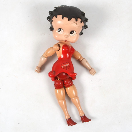 BETTY BOOP, articulated, wood and pulp, Des & Copyright by Fleischer ...