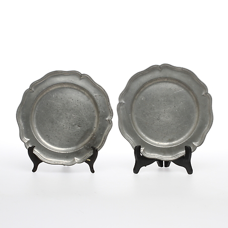 PLATES, 2 pcs, pewter, Rococo, Johan Gustaf Ryman active 1761-1797 ...