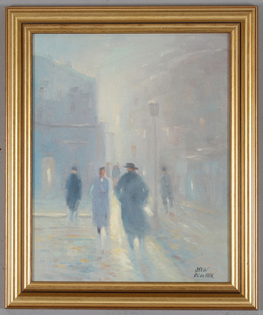 BENGT FRANSSON. På promenaden, olja på duk, signerad. Konst - Måleri ...