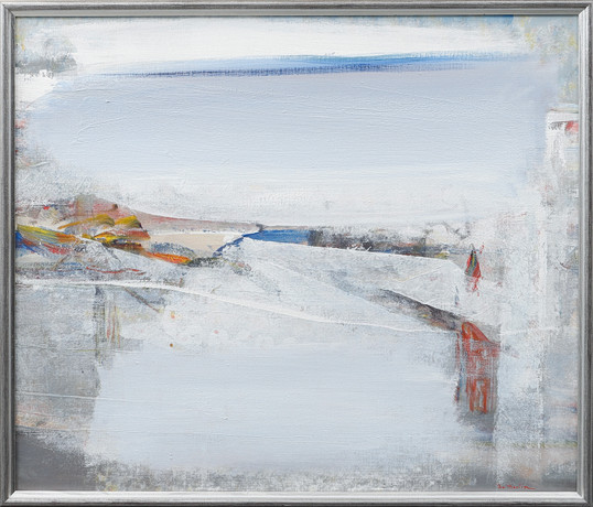 PER THORLIN. "Blå udde" olja på duk, signerad. Konst - Måleri - Auctionet