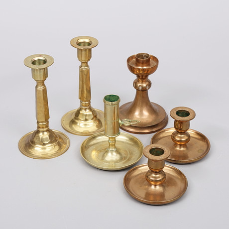 CANDLES, 6 pcs, brass / ore, 1900s. Silver & Metals - Pewter, Brass ...