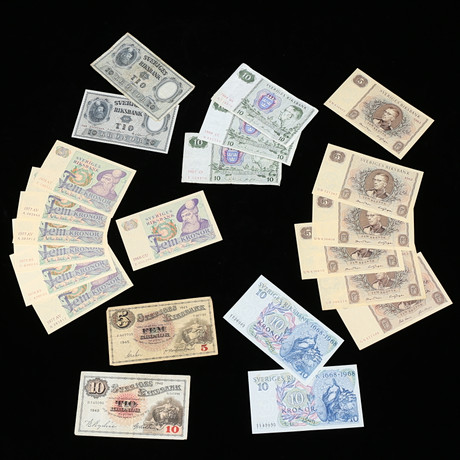 BANKNOTES, 22 pcs, Swedish SEK 5 - 10. Coins, Medals & Stamps - Coins ...