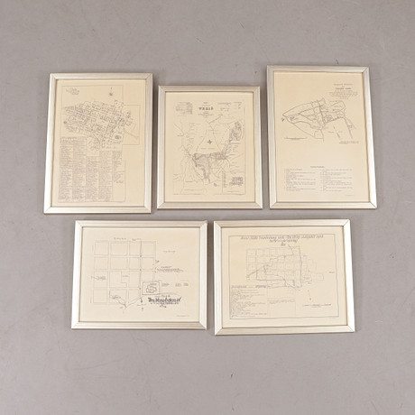 MAPS, 5 pcs, of Växjö city. Books, Maps & Manuscripts - Maps - Auctionet