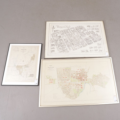 MAPS, 3 pcs, of Växjö city. Books, Maps & Manuscripts - Maps - Auctionet