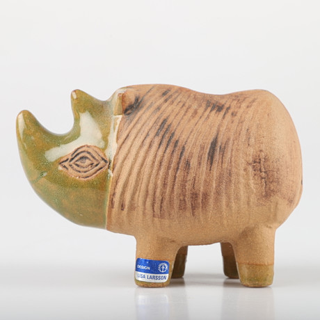 LISA LARSON. Figurin, noshörning ur serien Menageri, stengods ...