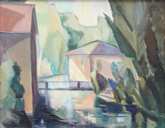 REUBEN HEDIN. House by canal. Oil on canvas, signed. Art - Paintings ...