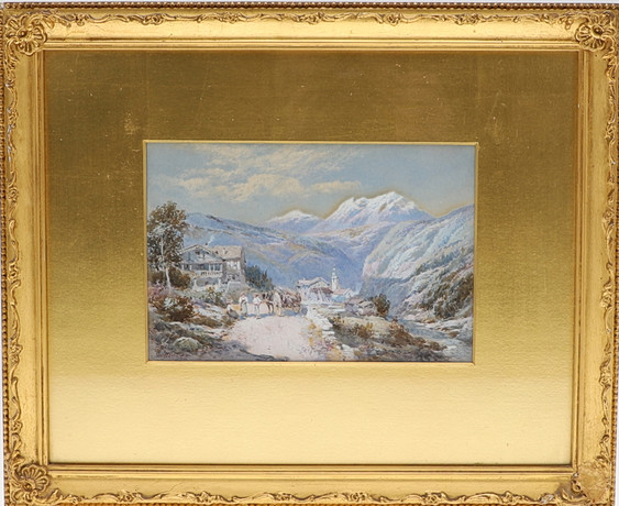 CHARLES ROWBOTHAM (1856-1921). BERGSBY SCEN, ITALIEN. Konst ...