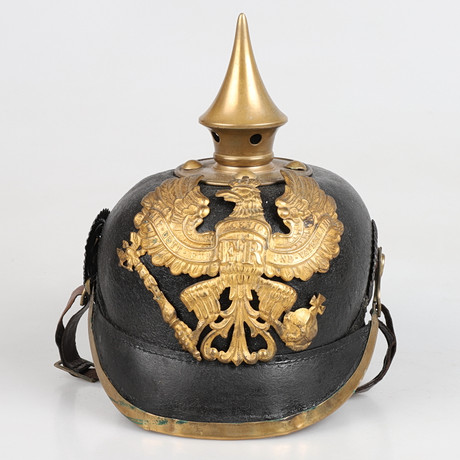 HELMET, German Prussian spike helmet "Pickelhaube". Weapons & Militaria ...