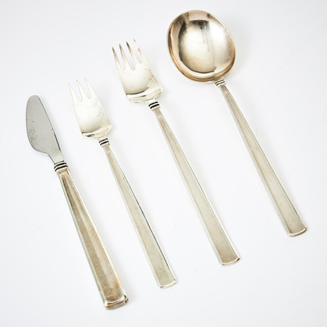 CLAES GIERTTA. Bestick, 53 dlr, "Paris", silver, Mema Lidköping, 1958 ...