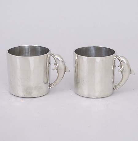 PUNCH MUGS, 1 Paar, Zinn, C. Wide, Kolmården. Silber & Metall - Zinn ...