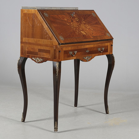 SLIDE-FLAP SECRETARY, Rococo style, marquetry inlays, second half of ...