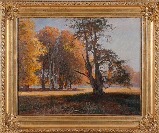 VIGGO LANGER ( 1860-1942). Höstmotiv, olja på duk, signerad och daterad ...