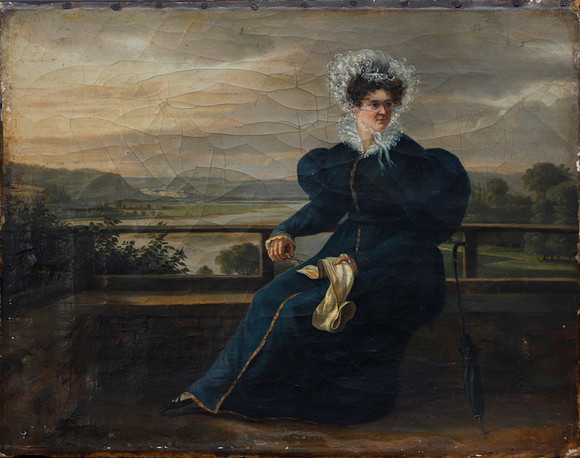 PROBABLY FRENCH SCHOOL CIRCA 1830. Lady in a garden. Art - Paintings ...
