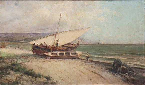 SPANISH SCHOOL FROM THE EARLY 20TH CENTURY. Strand. Konst - Måleri ...