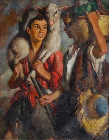 PERE SEGIMÓN CISA. Two guys. Art - Paintings - Auctionet