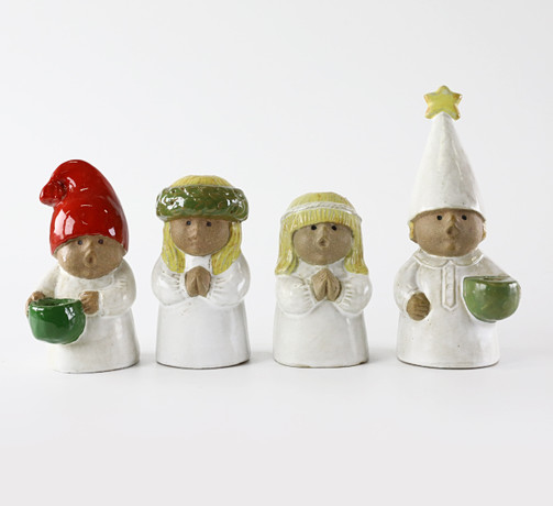LISA LARSSON. Figurines/candlesticks, 4 pcs, stoneware, from the ...