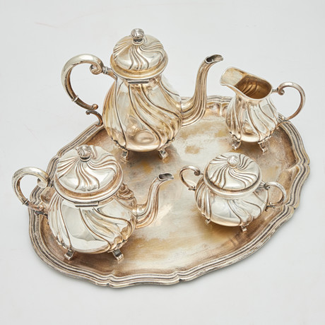 Emil Hermann, Kaffeeservice, 800 Silber, um 1920, wohl Waldstetten ...