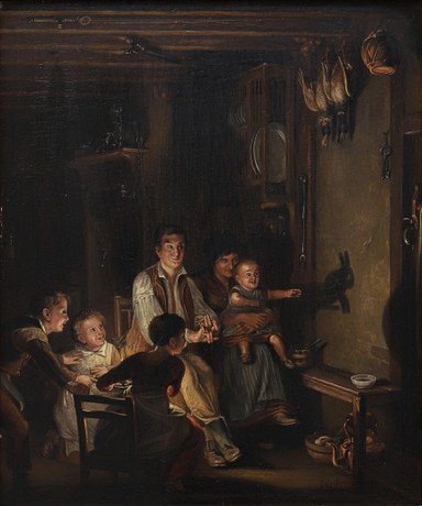 EDWARD WARD. The family, oil on wooden panel, signed. Art - Paintings - Auctionet