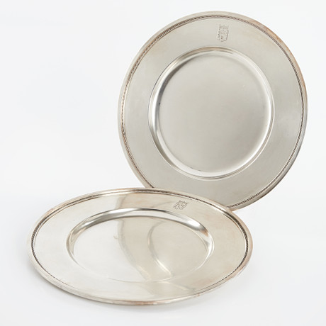 ERIK FLEMING. Plates, sterling silver, 15 pieces, Atelier Borgila ...
