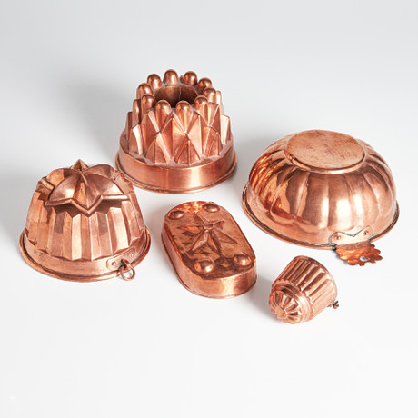 FORMAR, 5 st, koppar, 1800-tal. Silver & Metall - Tenn, Mässing ...