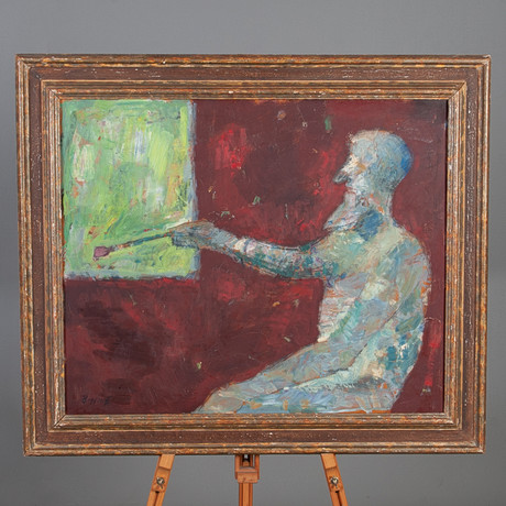 BO "BOYSON" SJÖBERG. Oil on Board, "The Painter", signed. Art ...