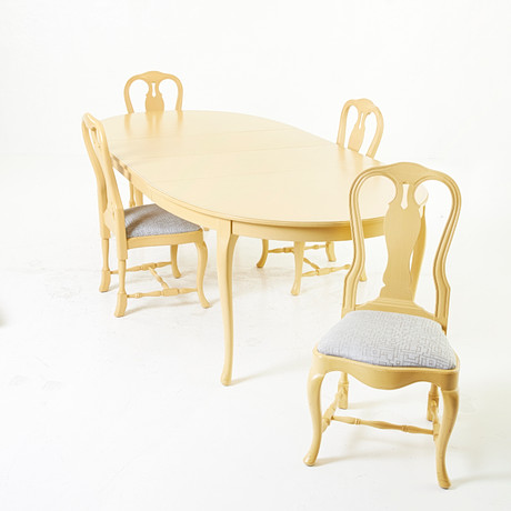 MATSALSGRUPP, 5 delar, gustaviansk stil, "Gamla Sverige", Åmells Möbler ...