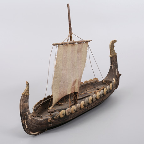 VIKINGASKEPP, trä och textil, 1900-tal. Övrigt - Teknika & Nautika ...
