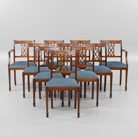 CHAIRS, 8 pieces and ARM CHAIRS, a pair, second half of the 20th ...