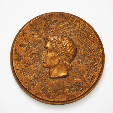 OS-MEDALJ för deltagare, brons, vinter-OS Grenoble 1968, dekor i relief ...
