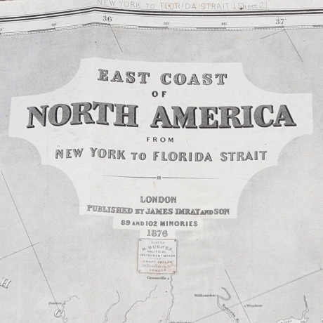 CHART, East coast of North America from New York to Florida strait ...
