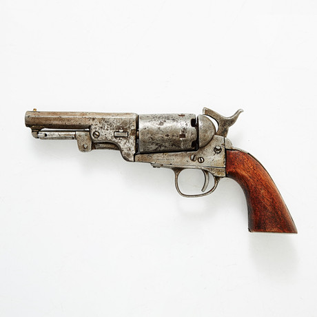 BLOCK LOCK REVOLVER, probably Belgian, circa mid 1800s, replica Colt ...
