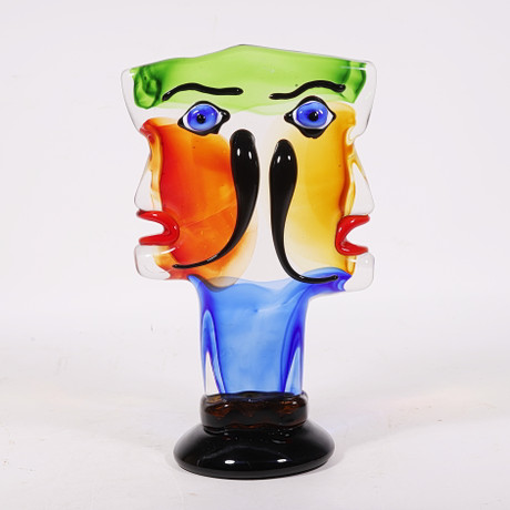 FIGURE COUPLE OF FACES IN BLOWN MURANO GLASS. Glass - Art glass - Auctionet