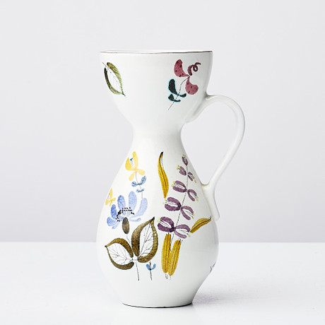 STIG LINDBERG. Hänkelvas, faience, Gustavsberg, signed with the studio ...