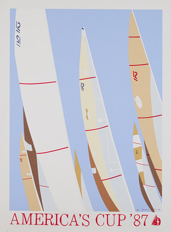 FRANCO COSTA. "Americas Cup 87", silkscreen, signed and dated in the ...