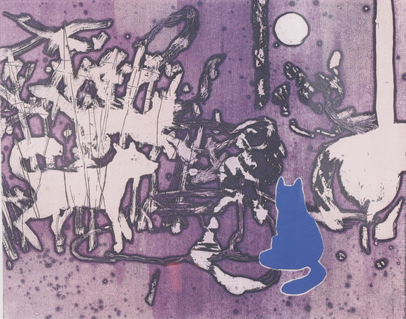 ERNST BILLGREN. Blå katt, etsning, ur samlingen " 15 konstnärer - 30 ...