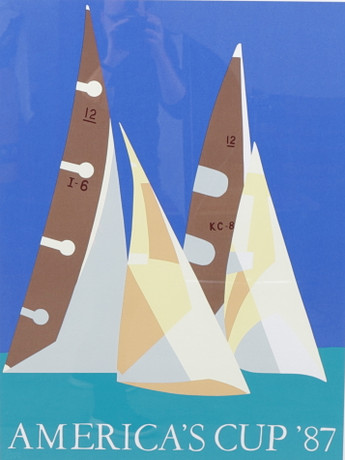 FRANCO COSTA. America´s Cup -87, tryck, signerad, daterad -86. Konst ...