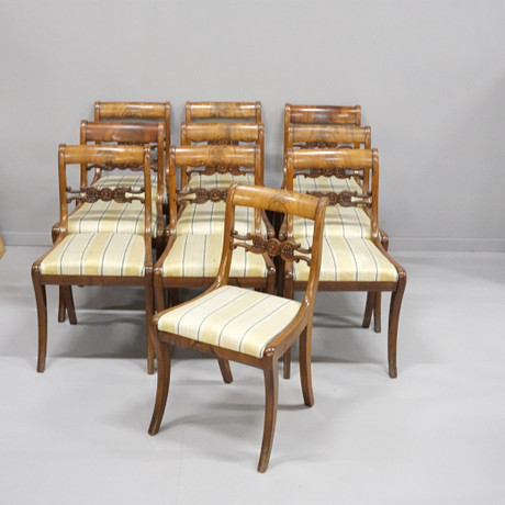TEN CHAIRS, KARL JOHAN STYLE. Furniture - Armchairs & Chairs - Auctionet