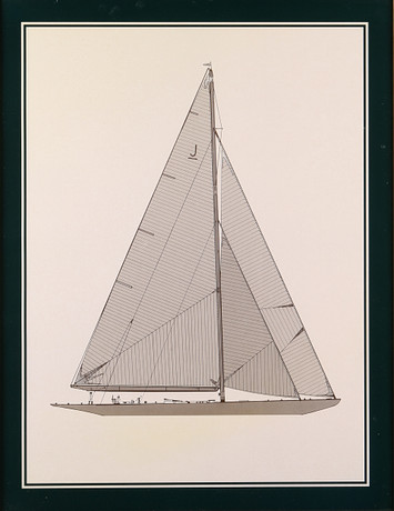 PRINT, Nautical motif, "Velsheda", contemporary. Miscellaneous ...